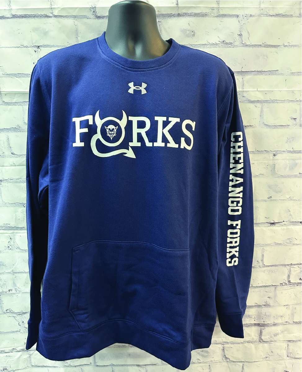 Chenango Forks Blue Devil Under Armour Navy Crewneck – Clearance ...